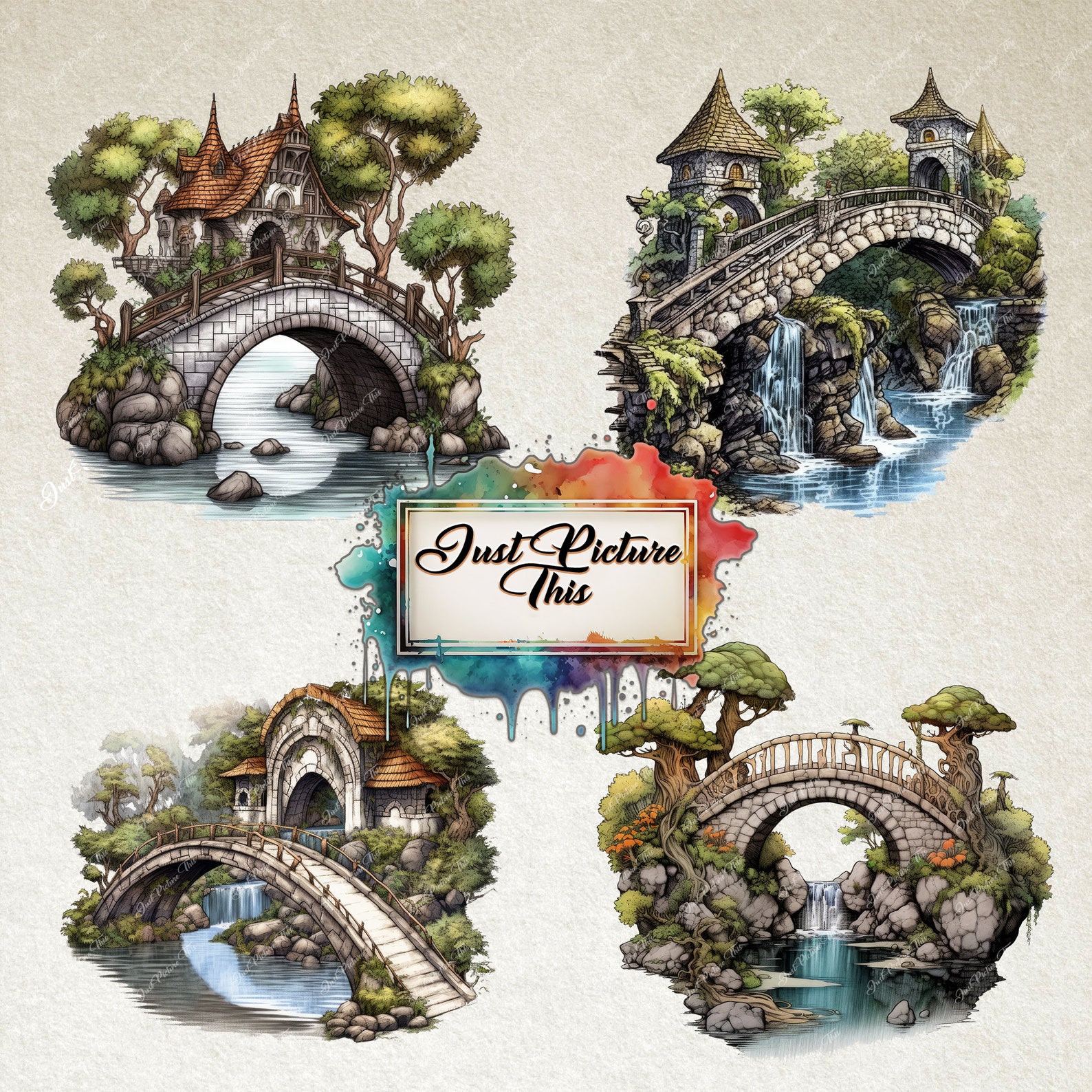 Bridge Clipart Fantasy Bridges Clipart Bundle Medieval Style - Etsy UK