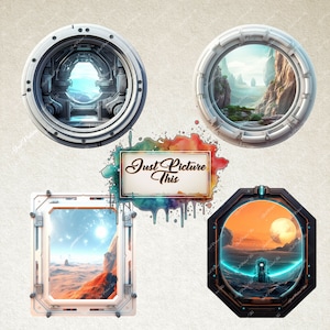 Sci-fi Window Clipart Futuristic Spaceship Windows for Galactic Designs ...