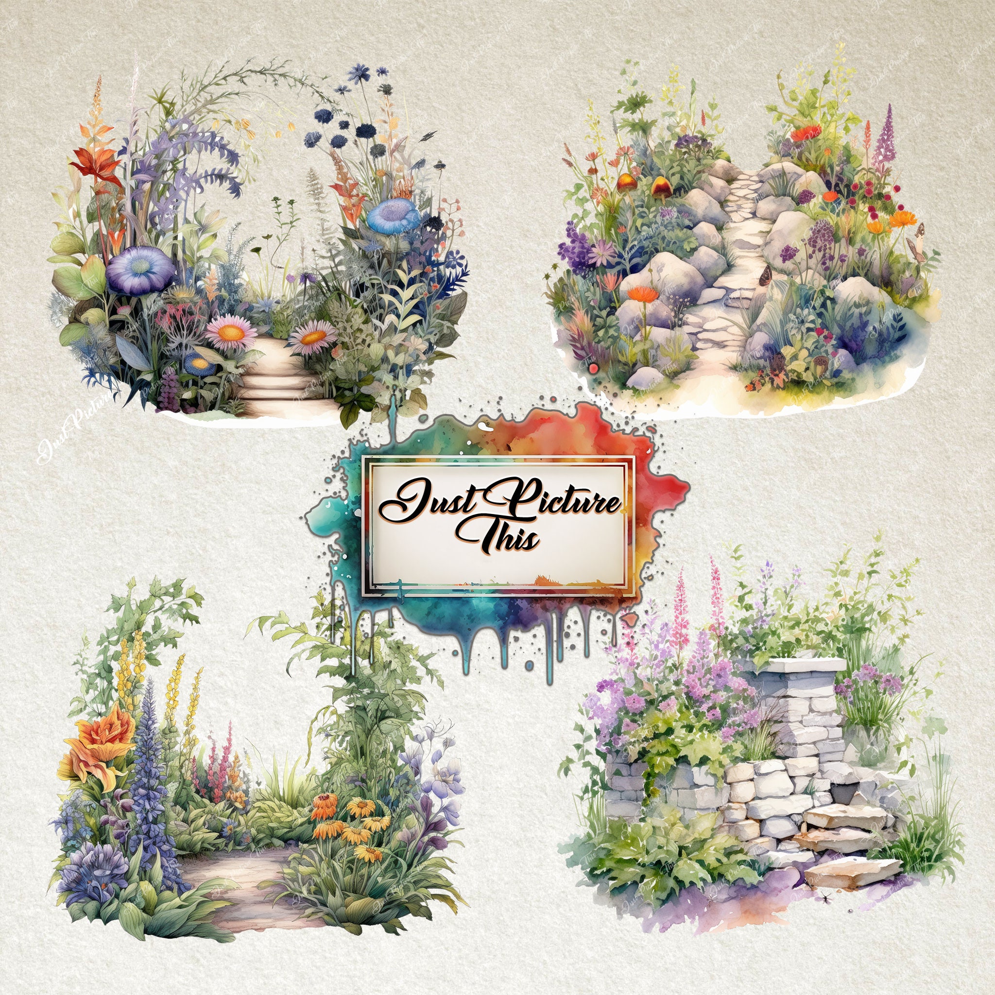 Summer Garden Clipart Gardening Clipart Bundle Summertime - Etsy Canada