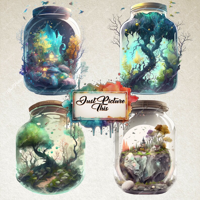 Fantasy Jars Clipart fairy Jars Enchanted magic Potions - Etsy