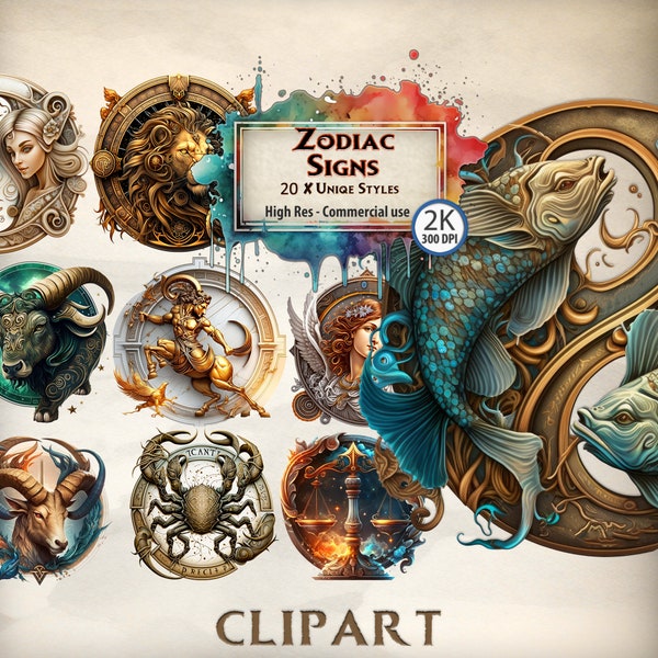 Zodiac Clip Art - Etsy