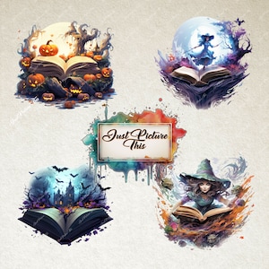 Fairy Tale Book Clipart Halloween Book Graphics Witches Book ...