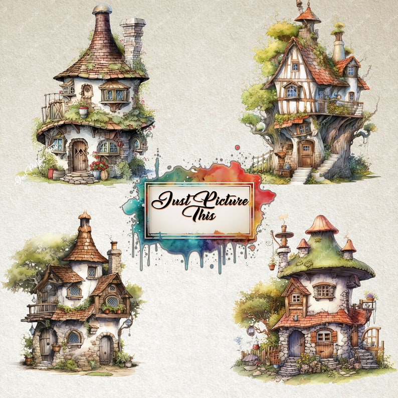 Fairy House Clipart Fairy Clipart Bundle Fairy Tale House - Etsy