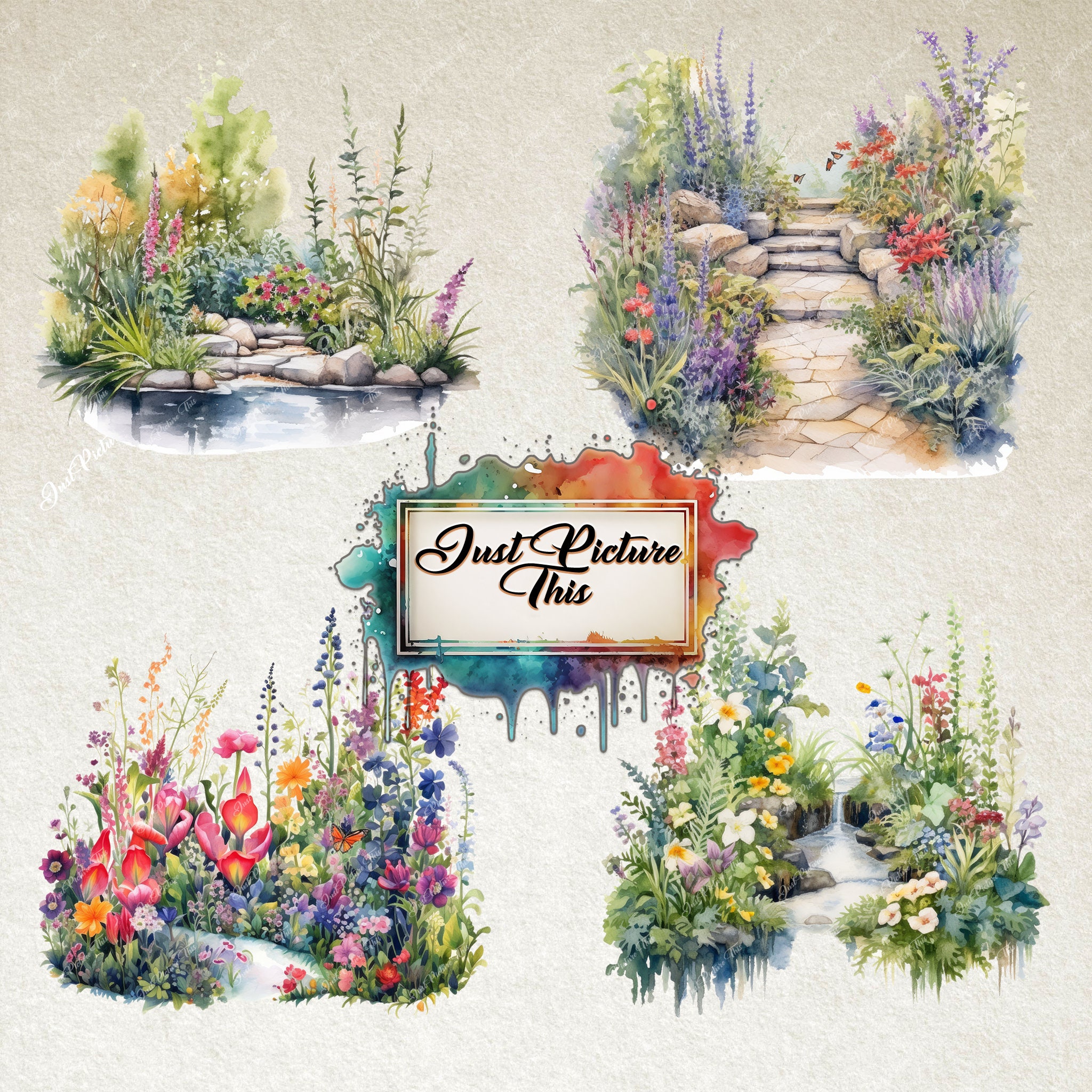 Summer Garden Clipart Gardening Clipart Bundle Summertime - Etsy Canada