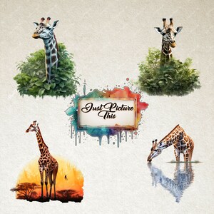 Giraffe Clipart Giraffe Animal Graphics Safari Jungle Wildlife Kingdom ...