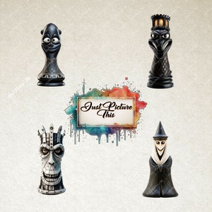 Gothic Horror Chess Clipart: Fantasy Chess Pieces PNG (commercial Use ...