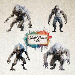 Werewolf Clipart: Fantasy Horror Illustrations (PNG Commercial Files ...