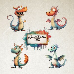 Cute Dragons Clipart Bundle: Whimsical Dragon Illustrations for Fantasy ...