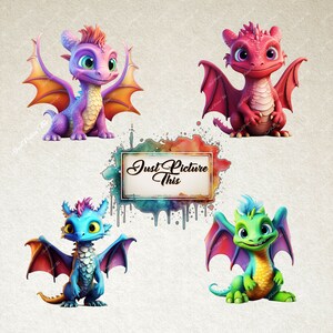 Dragon Clipart Children's Fairy Tale Dragons Cute Kids Flying Dragons ...
