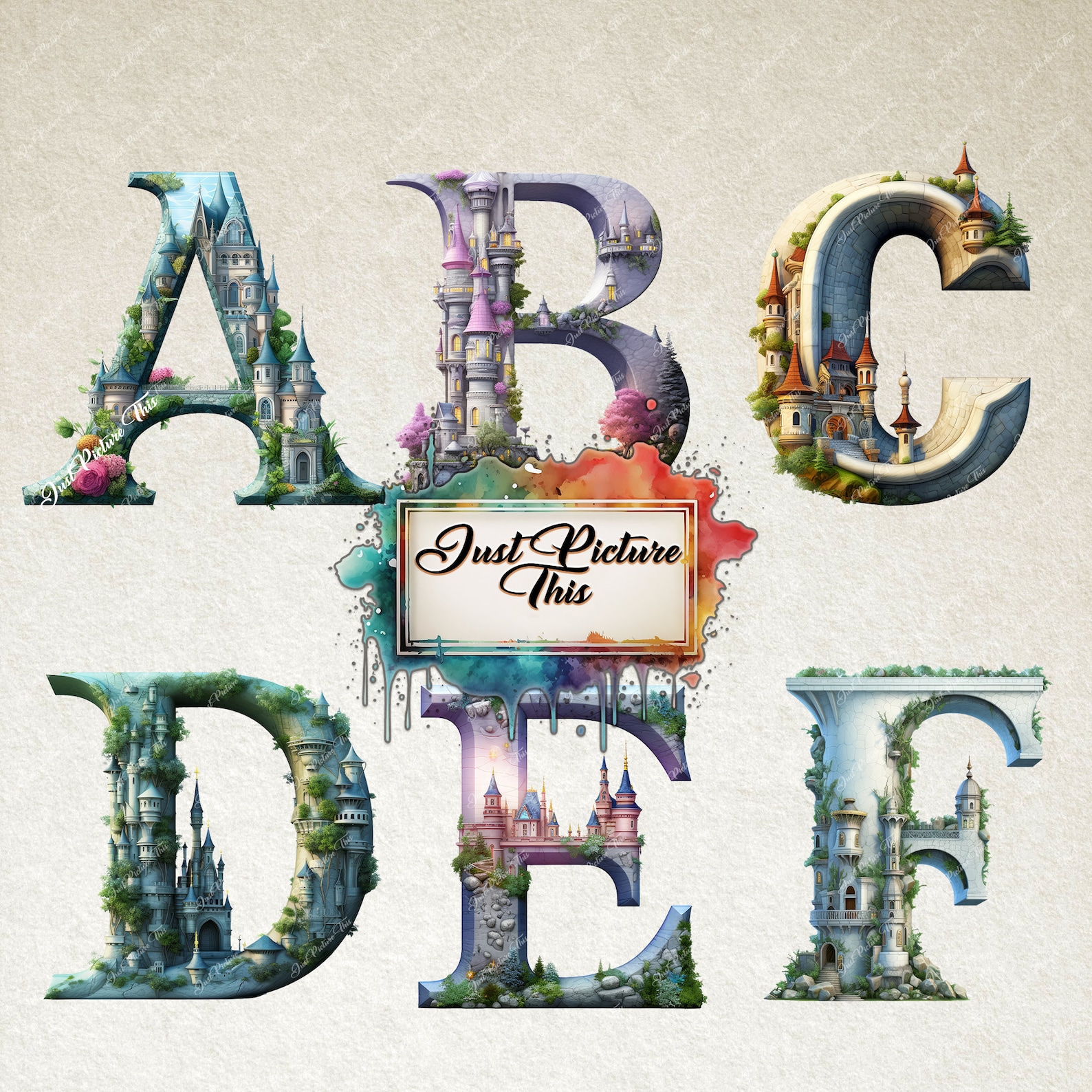 Fairy-tale Letters Clipart Illuminated Alphabet Graphics Fantasy Fonts ...