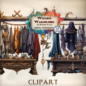 Wizard Clipart Wizards Wardrobe Graphic Design Templates Witch Clothes ...