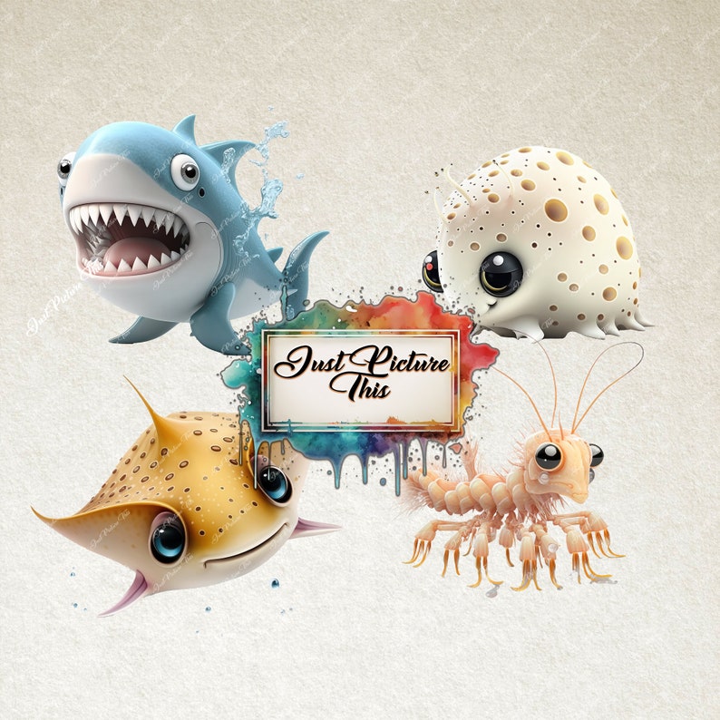 Under the Sea Clipart Cute Sea Animals Clipart Bundle Cute - Etsy