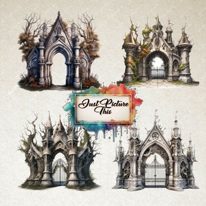 Churchyard Clipart Evil Haunted Gates Fantasy Horror Spooky Cemetery ...