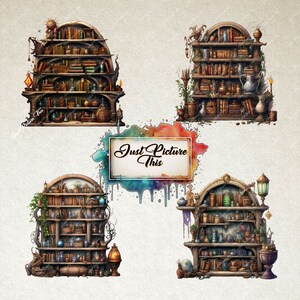 Bookcase Clipart Fantasy Books Wizard Library Clipart Fairy Tale ...