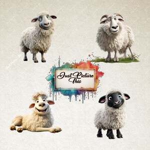 Sheep Clipart Cute Sheep Graphics Children's Animal Illustrations ...