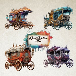 Carriage Clipart Fantasy Wagon Magical Fairytale Themed Vintage ...