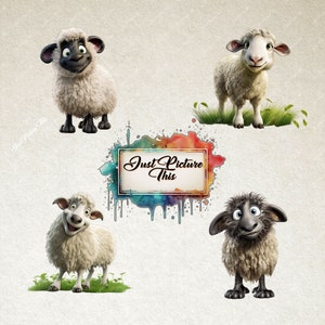 Sheep Clipart Cute Sheep Graphics Children's Animal Illustrations ...