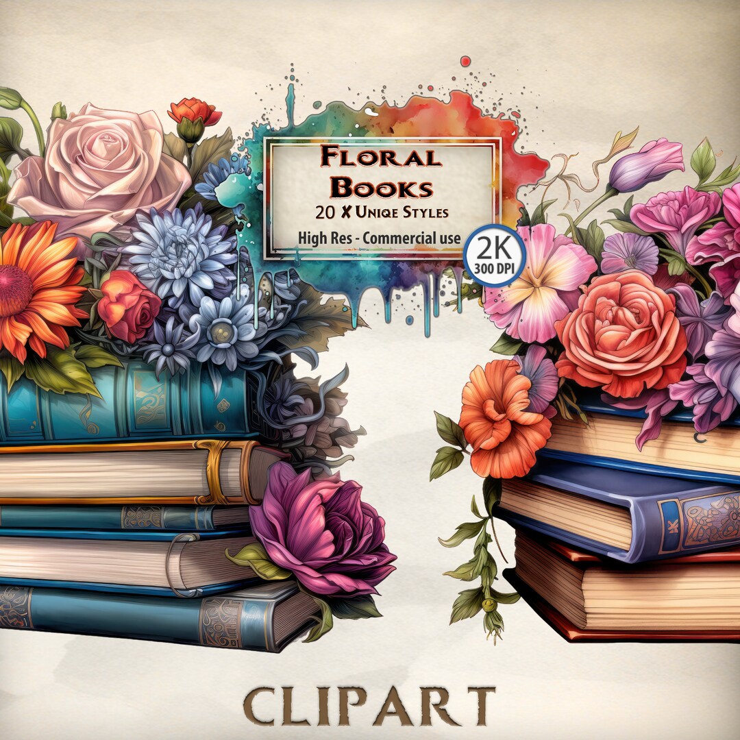 Floral Clipart Floral Books Illustrations Botanical Artwork Covers ...
