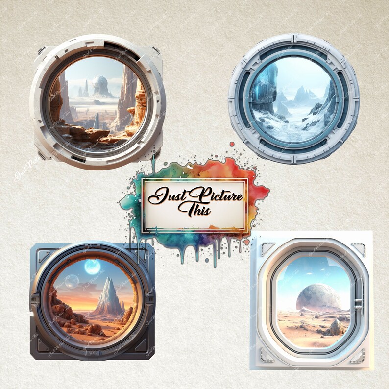 Sci-fi Window Clipart Futuristic Spaceship Windows for - Etsy