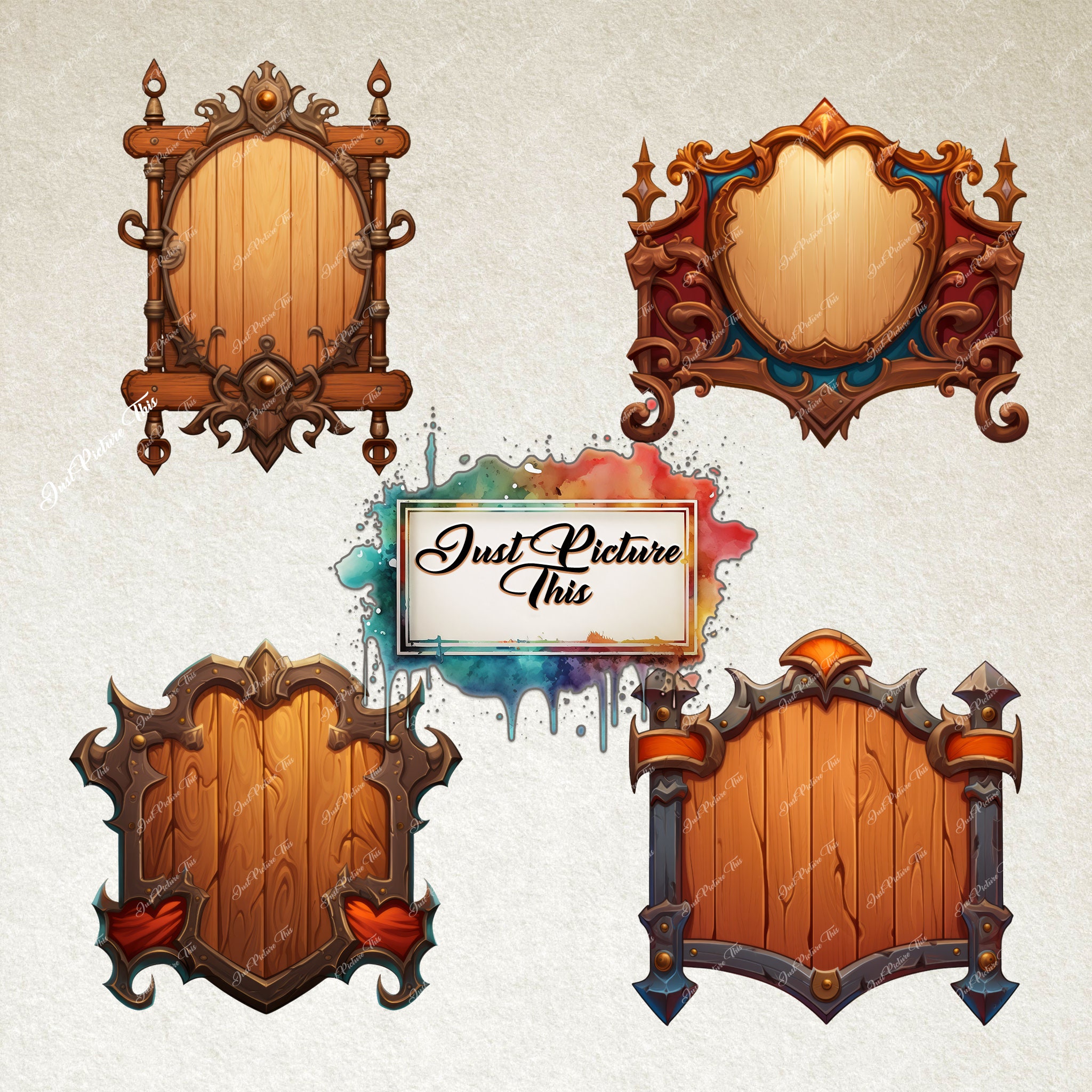 Medieval Blank Sign Clipart: Fantasy Graphic Design Templates (PNG) - Etsy