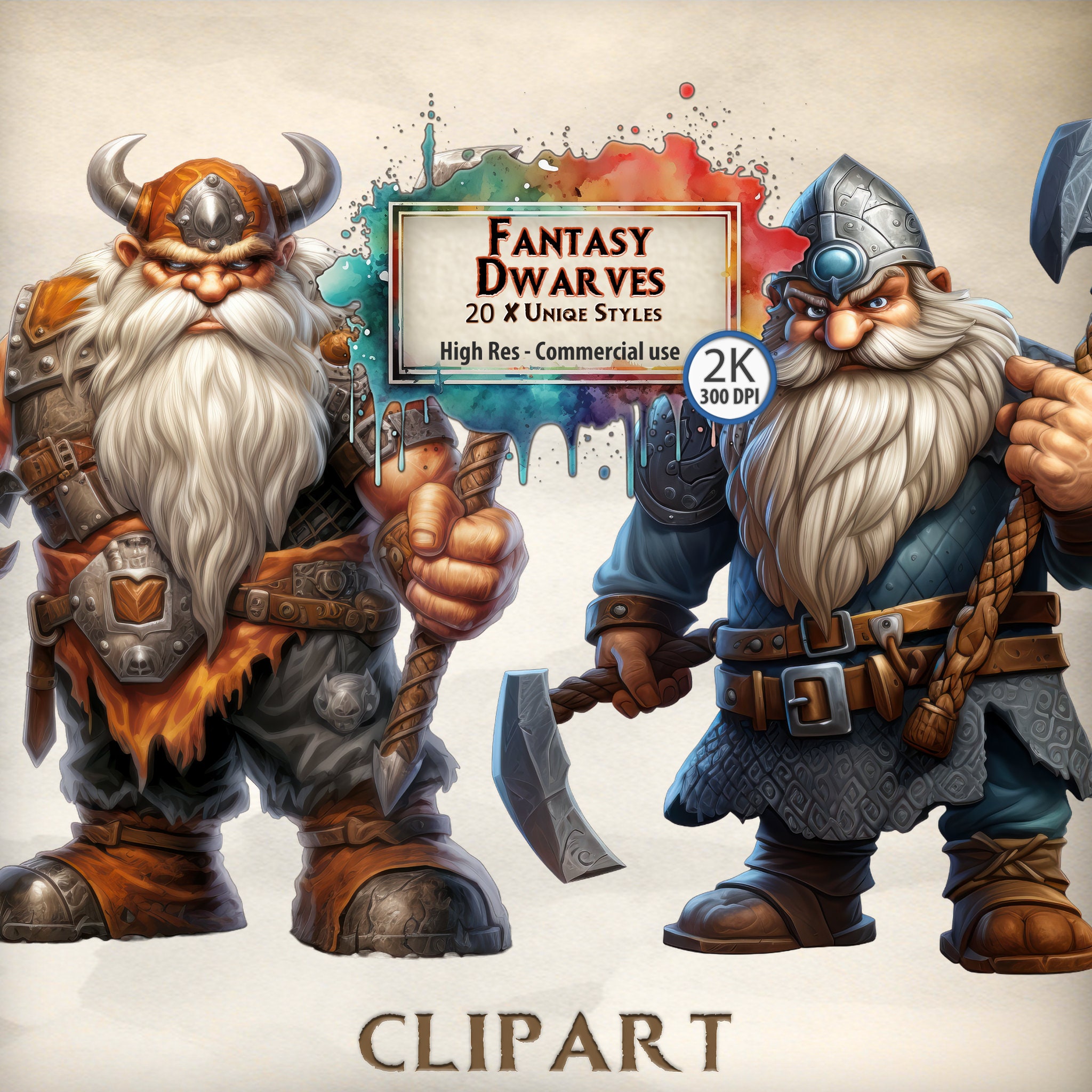 Fantasy Dwarf Clipart: Mining Gnome Illustrations (PNG) - Etsy