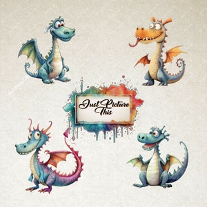 Cute Dragons Clipart Bundle: Whimsical Dragon Illustrations for Fantasy ...