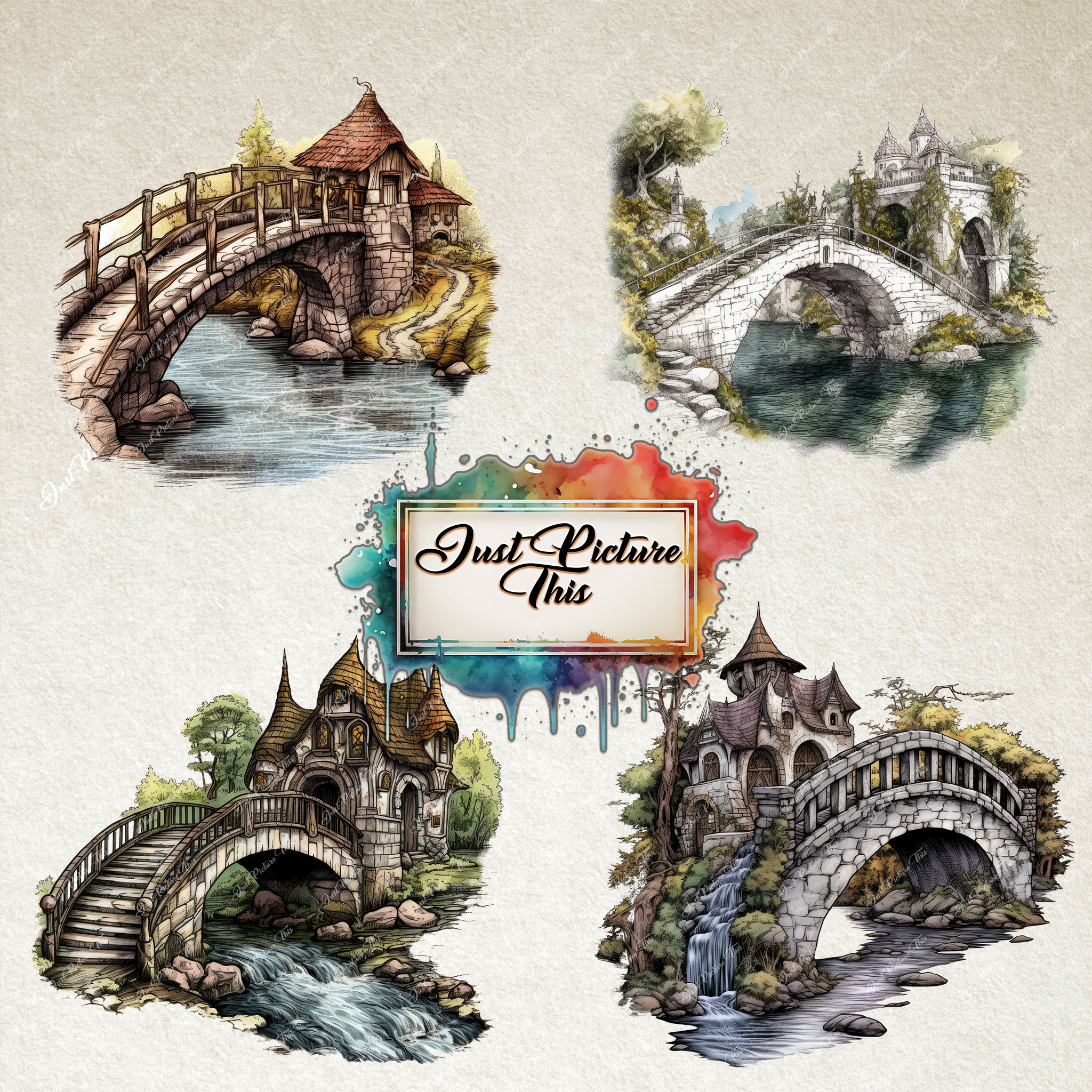 Bridge Clipart Fantasy Bridges Clipart Bundle Medieval Style - Etsy UK