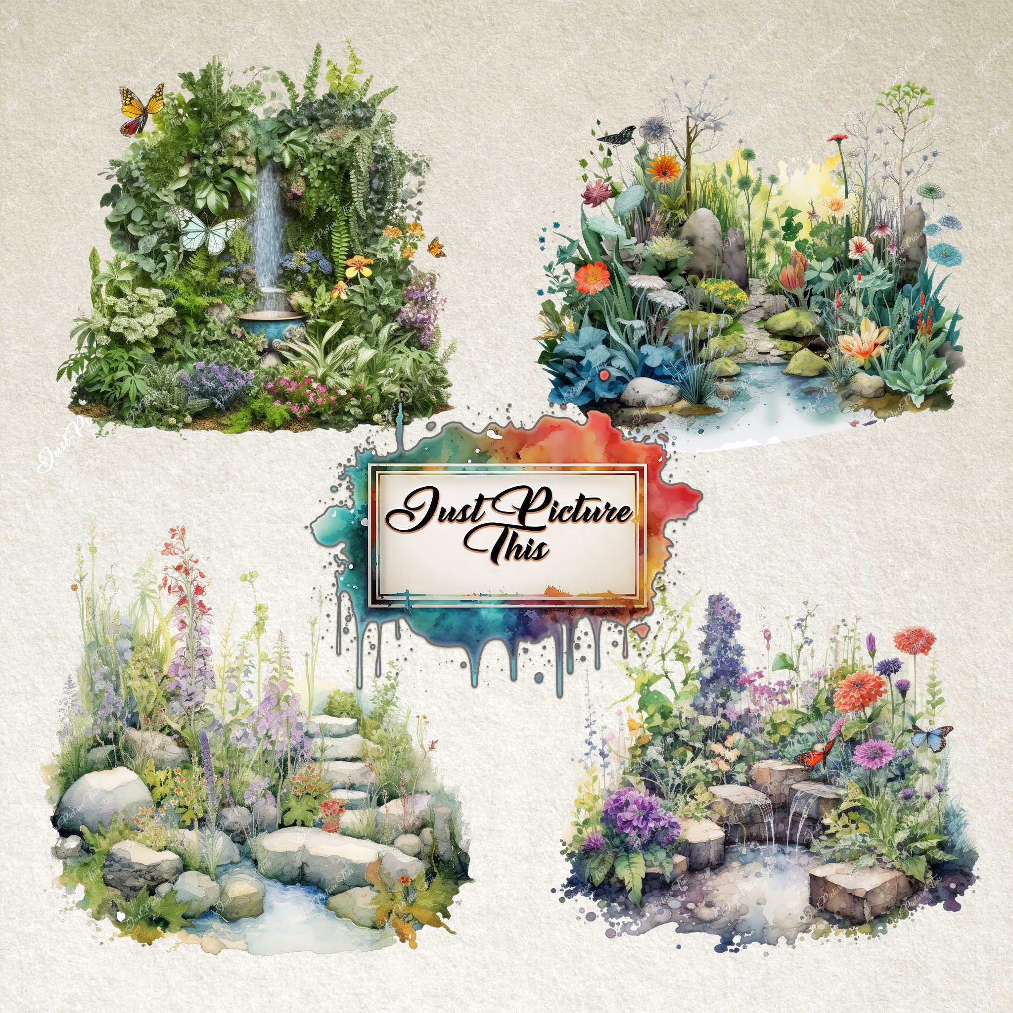 Summer Garden Clipart Gardening Clipart Bundle Summertime - Etsy Canada