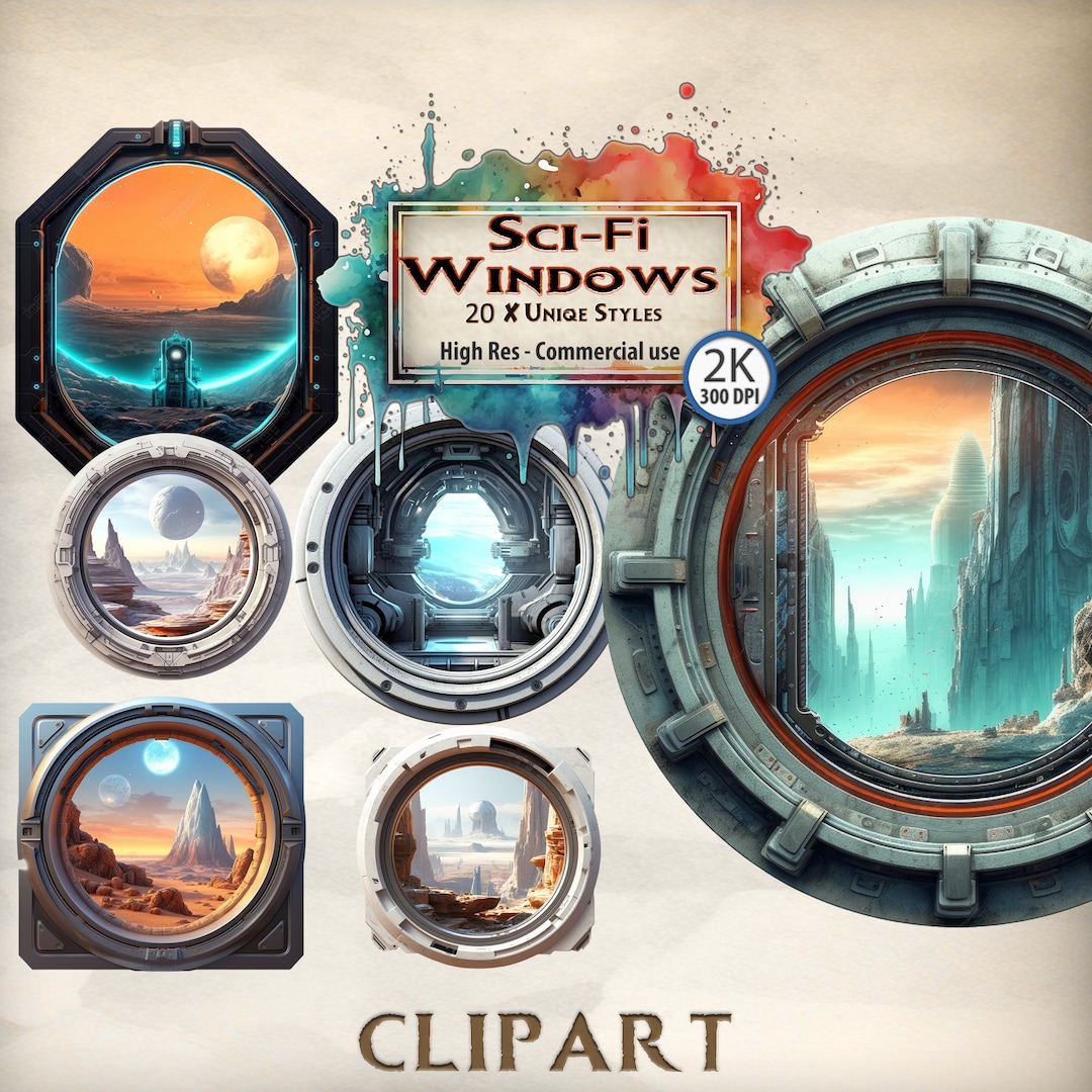 Sci-fi Window Clipart Futuristic Spaceship Windows for Galactic Designs ...