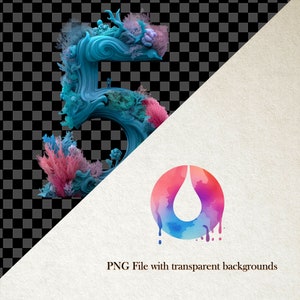 Illuminated Numbers Clipart Sea Coral Style Number Graphics Reef Coral ...