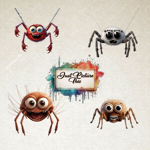 Spider Clipart Cute Children's Halloween Spiders Party Smiling Spiders ...
