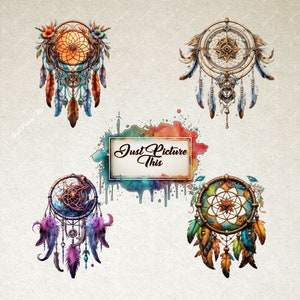 Dream Catcher Clipart: Native American Bohemian PNG Graphics - Etsy