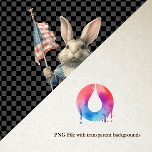 4th of July Clipart Rabbit Clipart Bundle July 4th Independence Day ...