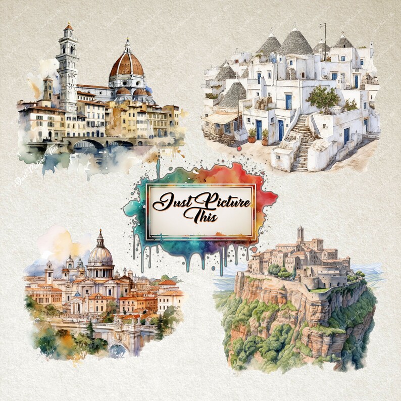 Italy Clipart Italian Clipart Bundle Italian Food Summer - Etsy