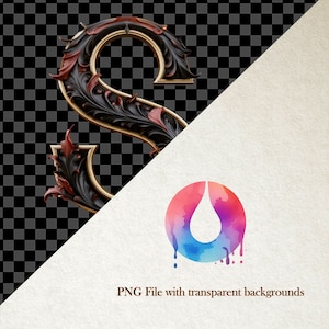 Letters Clipart Gothic Style Illuminated Initials Ornamental Style ...