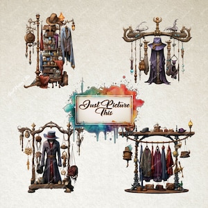 Wizard Clipart Wizards Wardrobe Graphic Design Templates Witch Clothes ...