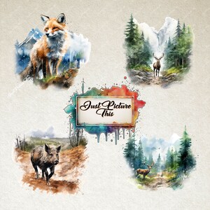 Mountain Trails Animal Clipart Forest Animals on Trails Graphics Wolf ...