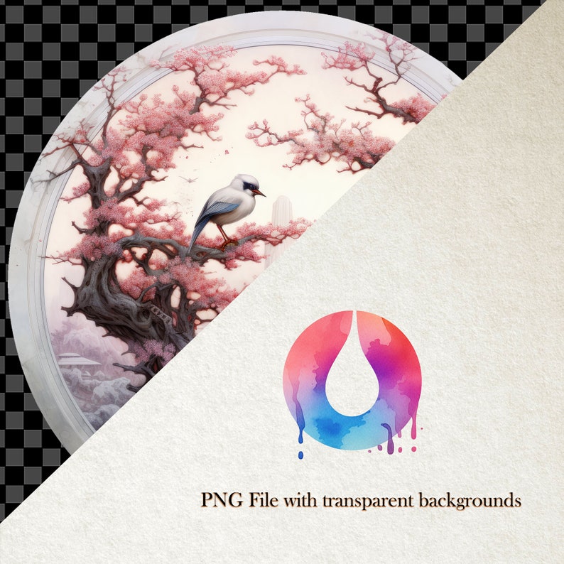 Bird Clipart Window Clipart Bundle Cherry Blossom Clip Art - Etsy