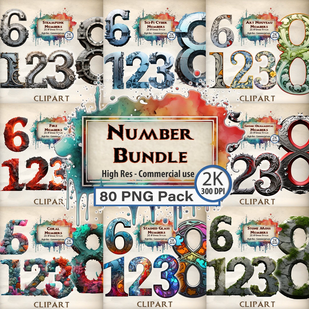 Numbers Clipart Numeric Graphics Number PNG Steampunk Sci-fi Art ...