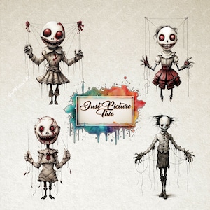 Puppet Clipart Master of Puppets Creepy Doll Halloween Themed Gothic ...