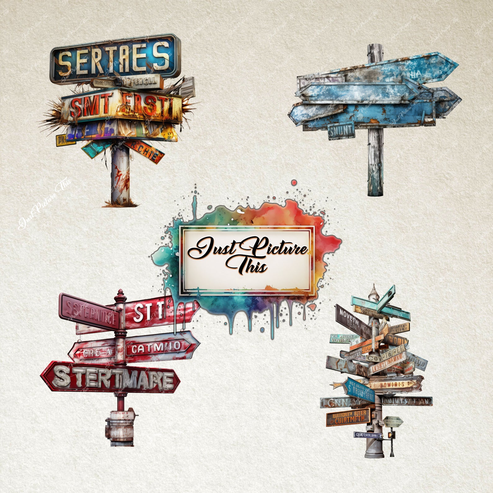 Fantasy Signs Clipart: Medieval Town Signage (PNG) - Etsy
