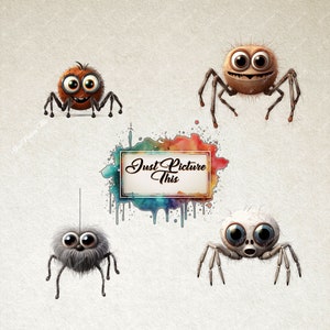 Spider Clipart Cute Children's Halloween Spiders Party Smiling Spiders ...