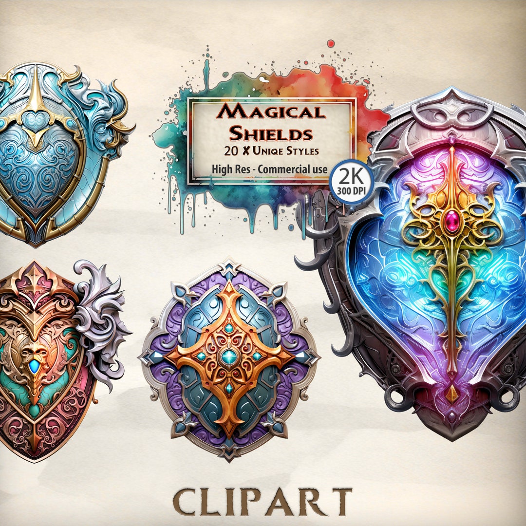 Shield Clipart Magical Fantasy Shields Graphics Fairy Tale Warrior ...