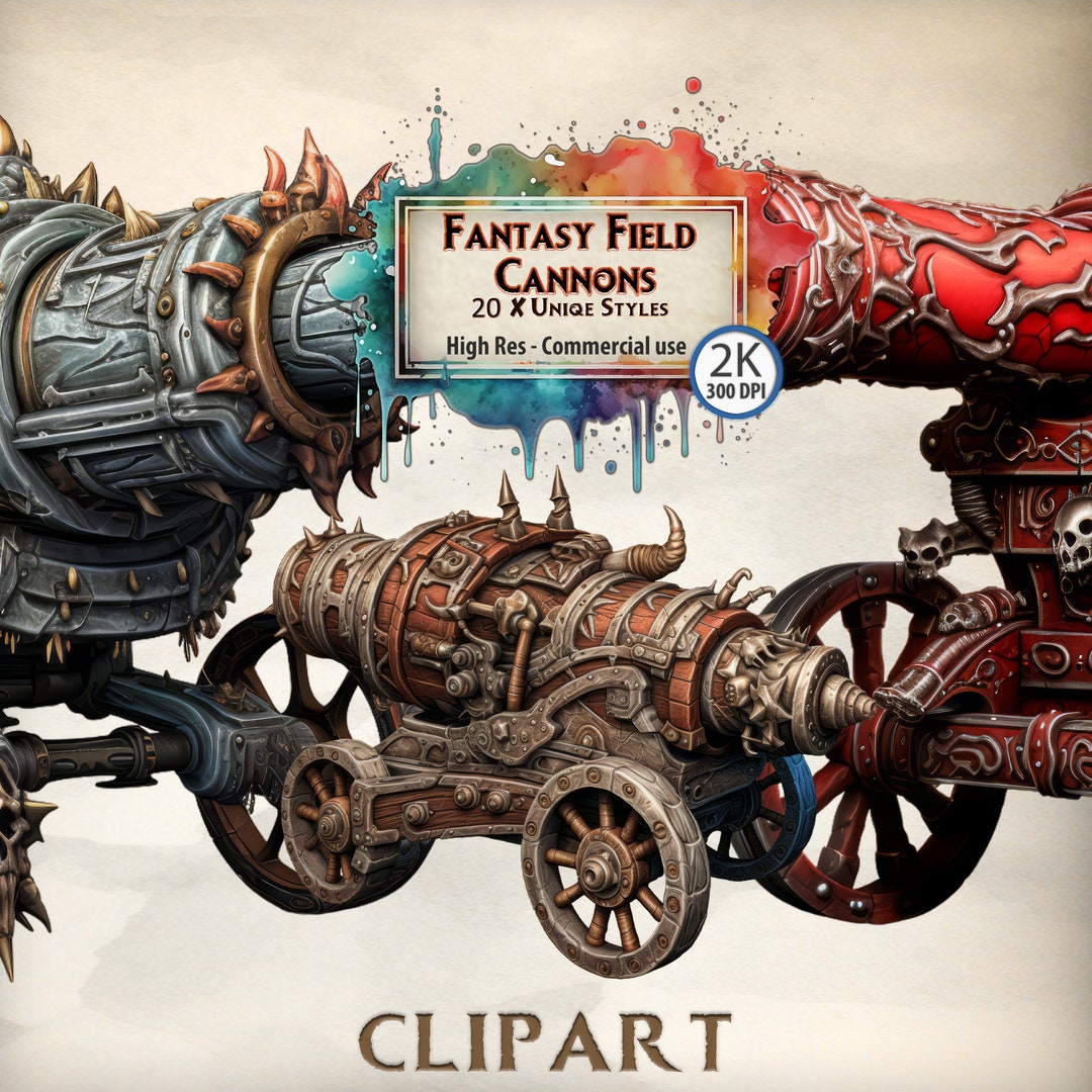Fantasy Cannon Clipart RPG Game Weapon Graphics Artillery Role-playing ...