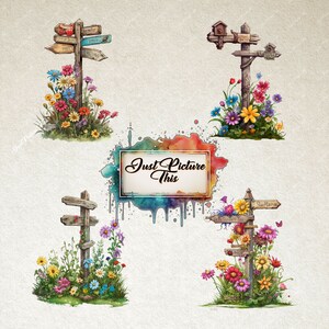 Sign Post Clipart Floral Signs Flower Graphics Wild Flowers Nature ...