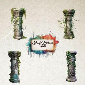 Fantasy Pillars Clipart Roman Style Column PNG Greek Themed Enchanted ...
