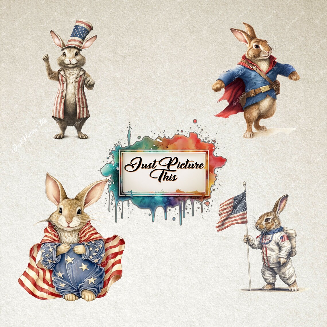 4th of July Clipart Rabbit Clipart Bundle July 4th - Etsy