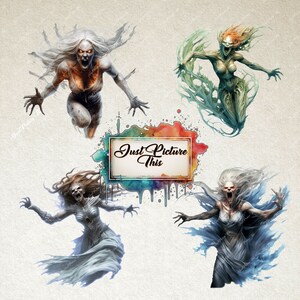 Screaming Banshee Clipart Horror Fantasy Mythical Creatures Halloween ...