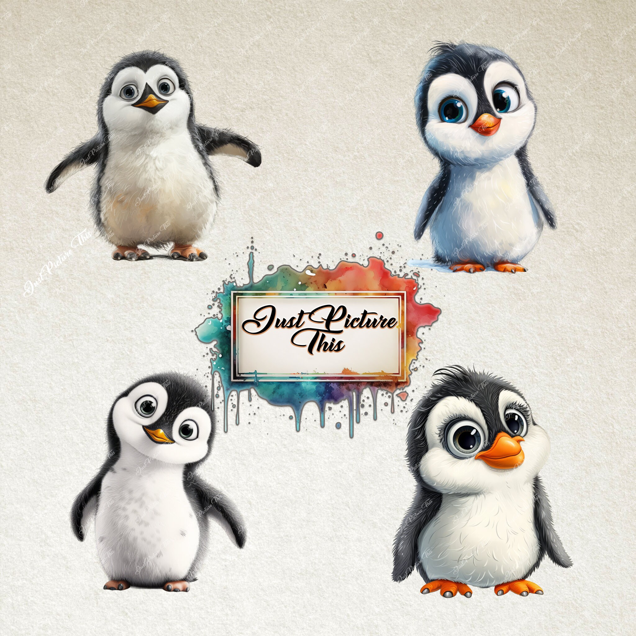 Cute Penguins Clipart Bundle: Adorable Penguin Illustrations for Winter ...