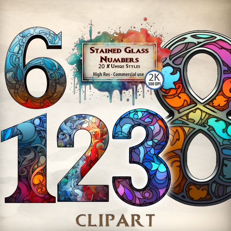 Stained Glass Numbers - Etsy